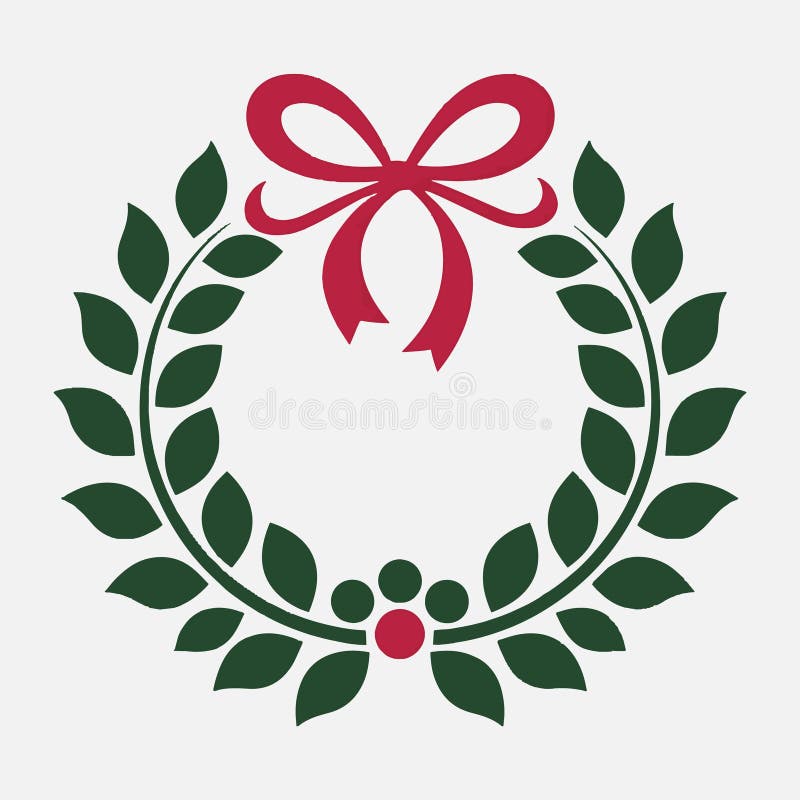 Christmas Wreath Silhouette Vector Icon Festive Logo Design for ...