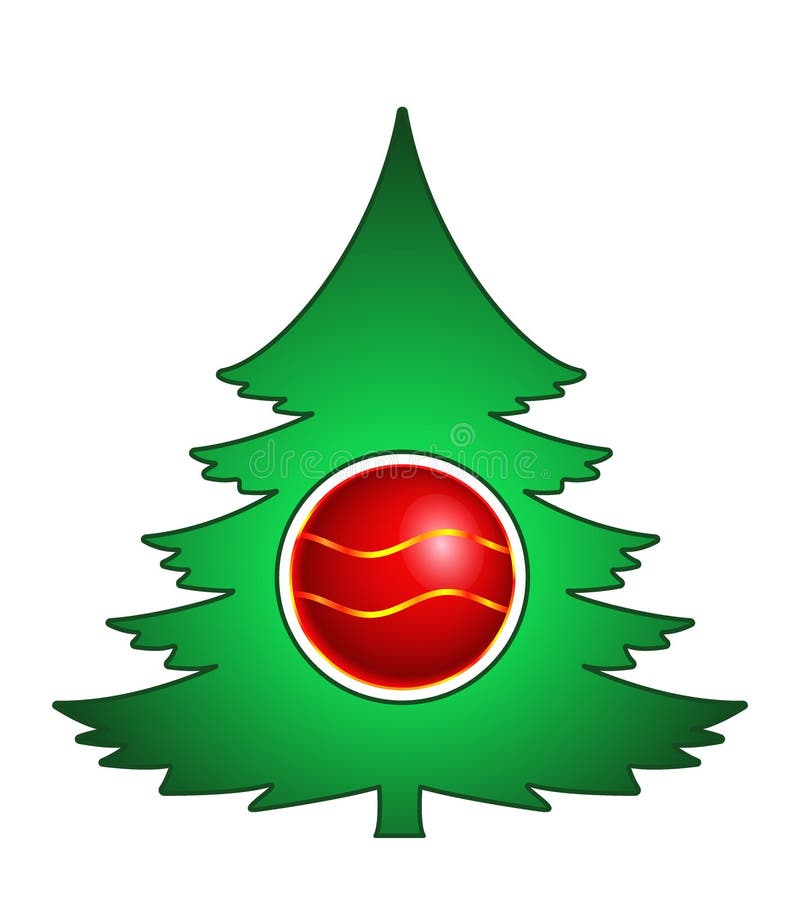 Christmass tree and ball stock vector. Illustration of vector - 356809551