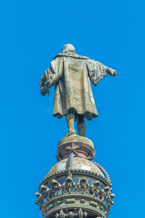 Christopher Columbus Monument in Barcelona. Stock Image - Image of town ...