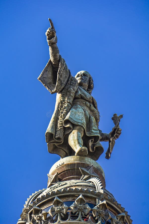 Christopher Columbus Monument I Barcelona, Spanien Arkivfoto - Bild av ...