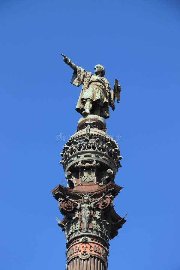 Christopher Columbus Monument Stock Photo - Image of tourist, rambla ...