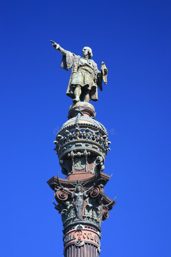 Christopher Columbus Statue, Barcelona (Spain) Stock Image - Image of ...