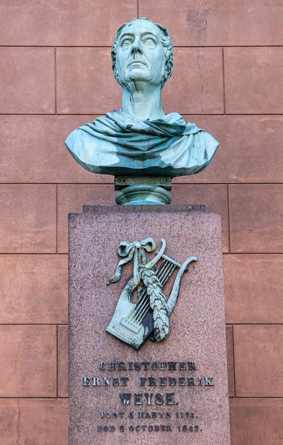 Christopher Ernst Frederik Weyse Bust Statue, Copenhagen, Denmark Stock ...