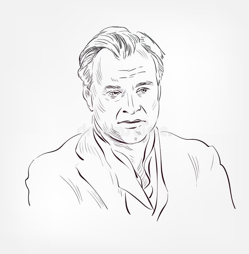 Christopher Nolan Vector Sketch Portrait Face Famous Editorial Stock ...