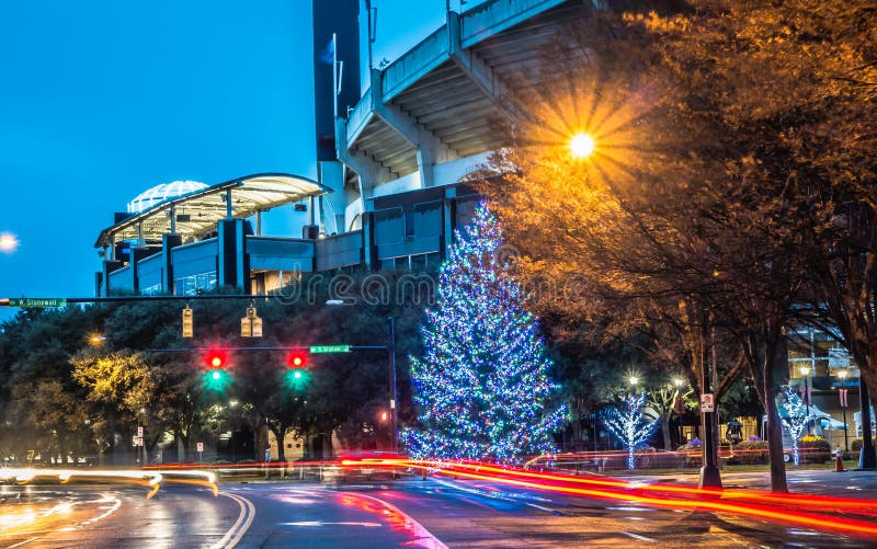 Chritmas Tree Lights and Decorations in the City Editorial Photography ...