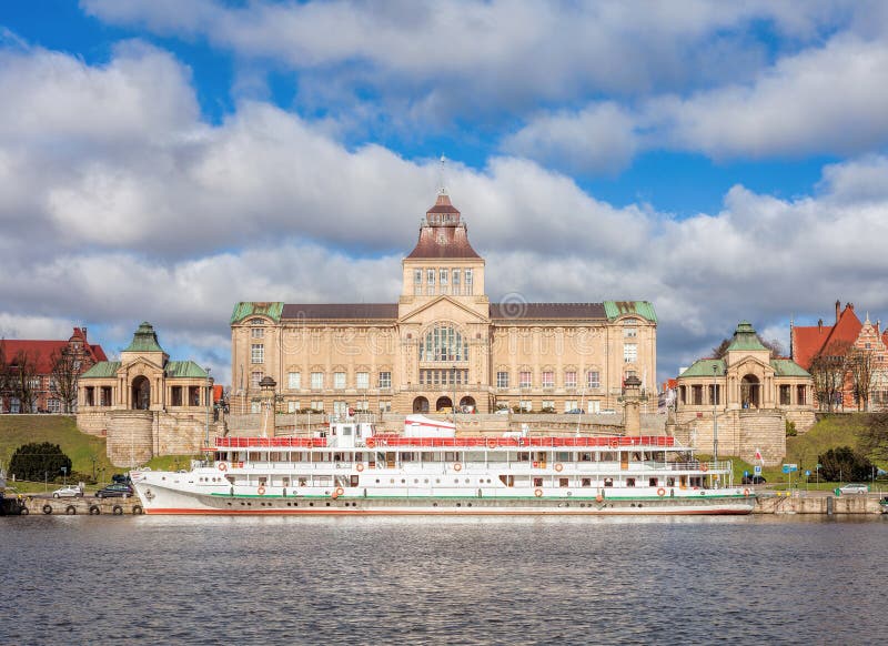 Chrobry Embankment and Waterfront in Szczecin. Stock Photo - Image of ...