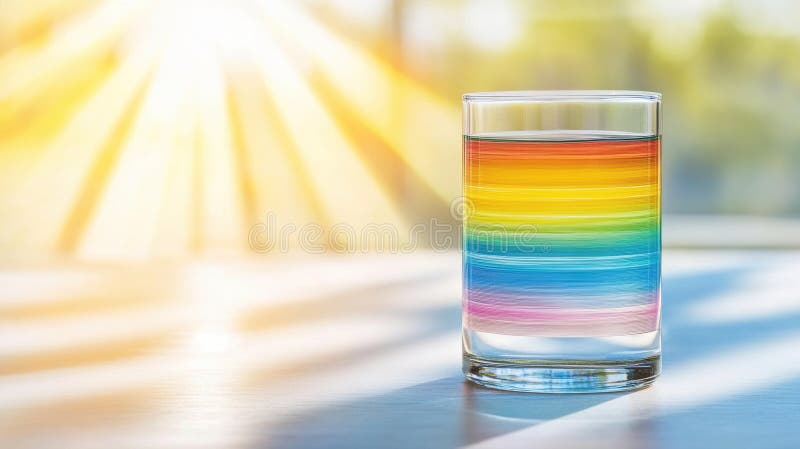 Chroma Experiment Revealing Colored Bands on Paper Strip in Beaker with ...
