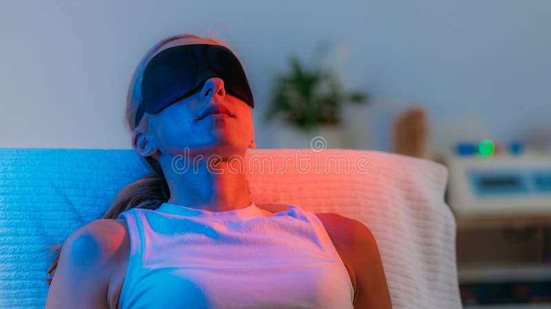 Chroma Therapy. Red and Blue Light Therapy Concept Stock Photo - Image ...