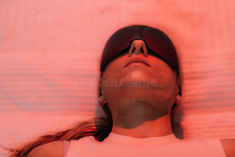 Chroma Therapy. Red Light Therapy Stock Image - Image of woman, light ...