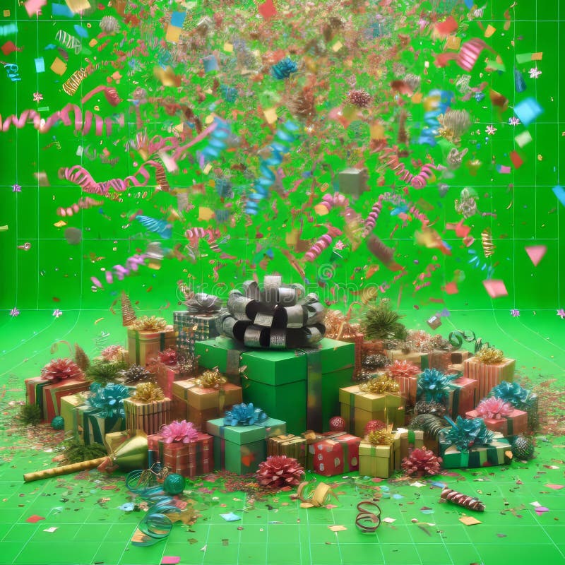 Chromakey Confetti Green Screen Effect with Falling Confetti Rev Stock ...