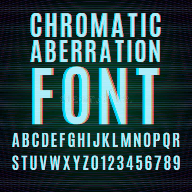 Chromatic aberration font stock vector. Illustration of minimalistic ...