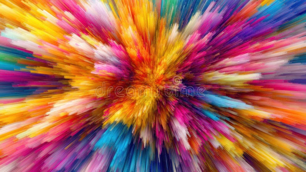 Chromatic Burst an Explosion of Vibrant Colors in Abstract Design Stock ...