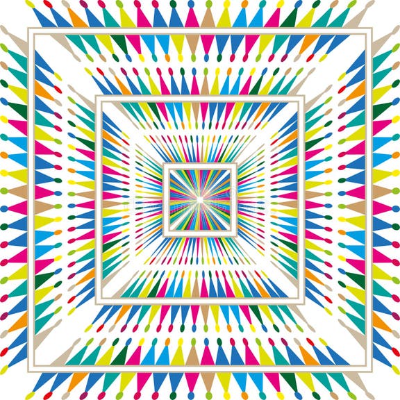 Chromatic Burst Tunnel. Spectral Square Vortex. Multicolor Perspective ...