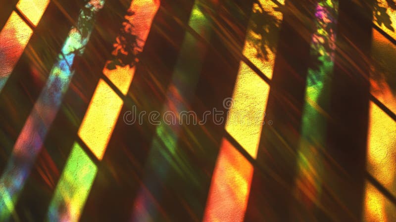 Chromatic Cascade Refracted Sunlight through Stained Glass Forming ...