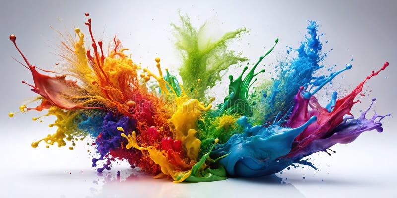 Chromatic Collision RGB Spectrum Paint Explosion Stock Illustration ...