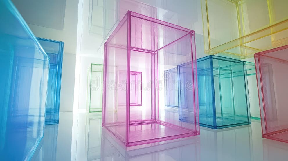 Chromatic Cubes a Play of Light and Transparent Forms in Abstract ...