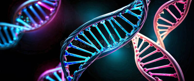 Chromatic DNA Helix Visualization Stock Image - Image of glowing ...