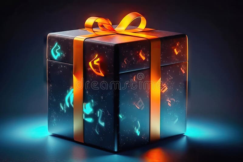 Chromatic Elegance: Colorful Gift Box with Ribbon and Bow - Generative ...