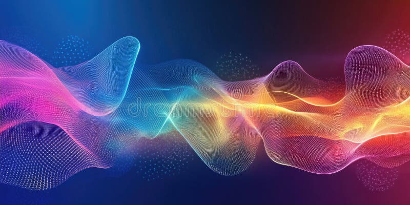 Chromatic Energy Flow: Vibrant Abstract Waves with Dotted Texture and ...