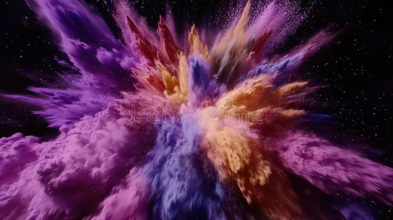 Chromatic Explosion Vivid Colors Bursting Against the Void Stock Photo ...