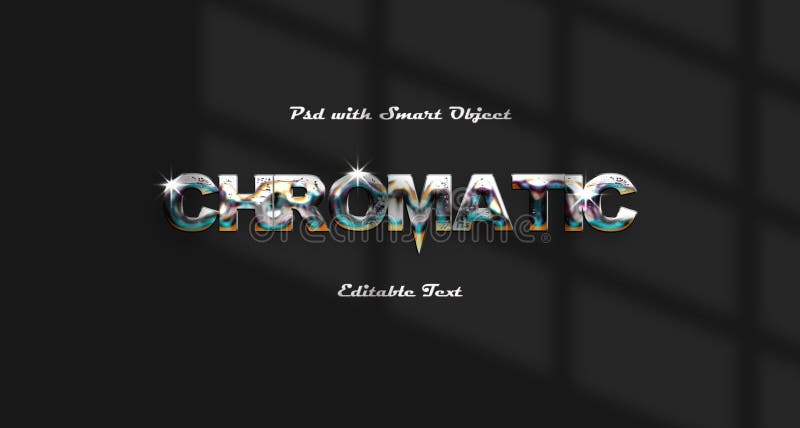 Chromatic Metallic Text Effect for Your Graphic Font Design Idea Stock Illustration ...