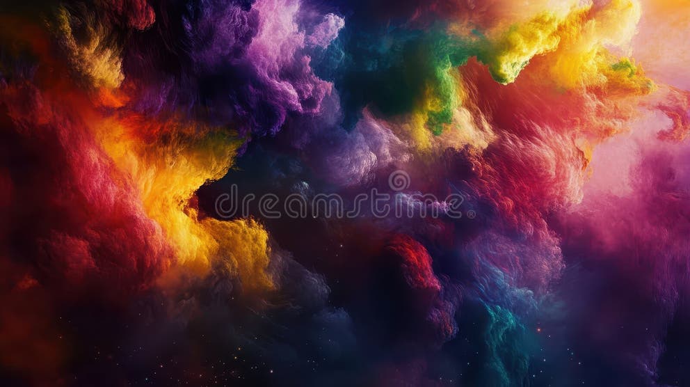 Chromatic Nebula Dream a Symphony of Colors and Light in an Abstract ...