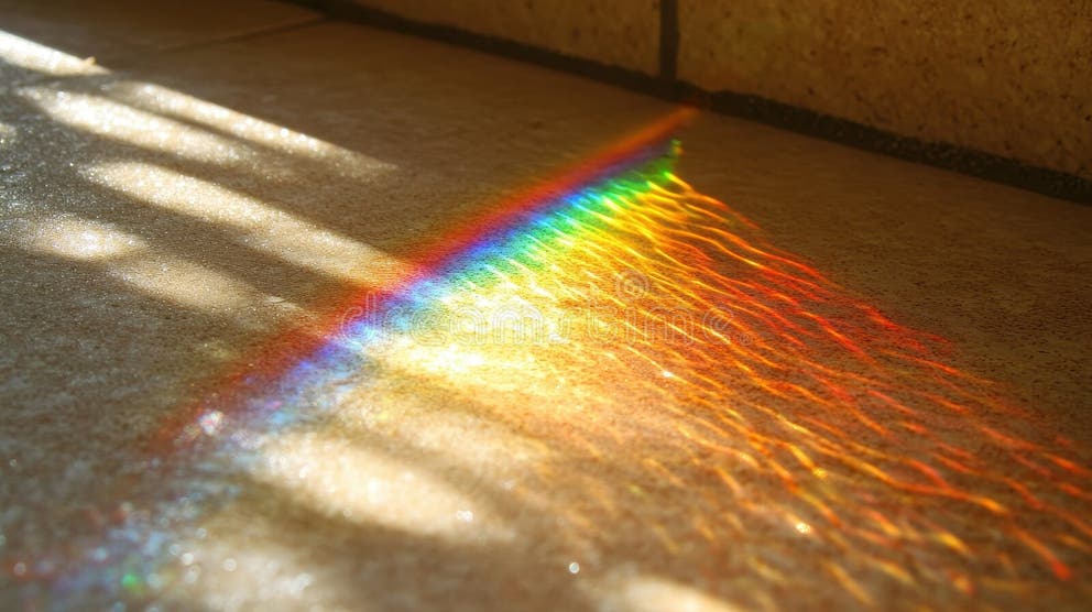 Chromatic Radiance a Prisms Dance of Light and Shadow on Textured Stone ...