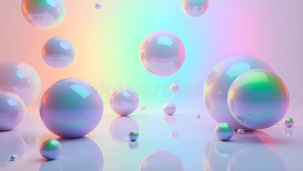 Chromatic Spheres: a Mesmerizing Dance of Light on Iridescent Orbs ...