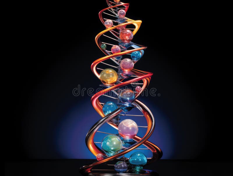 The Chromatic Spiral: a Vibrant Spin on DNA Stock Illustration ...