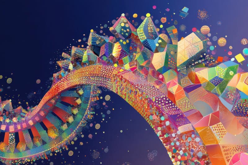 The Chromatic Tapestry, a Symphony of Geometric Forms and Color Stock Illustration ...