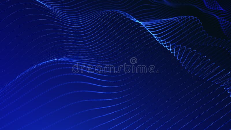 Chromatic Wavy Space, Blue Color. Blue Linear Waves. Black Blue ...