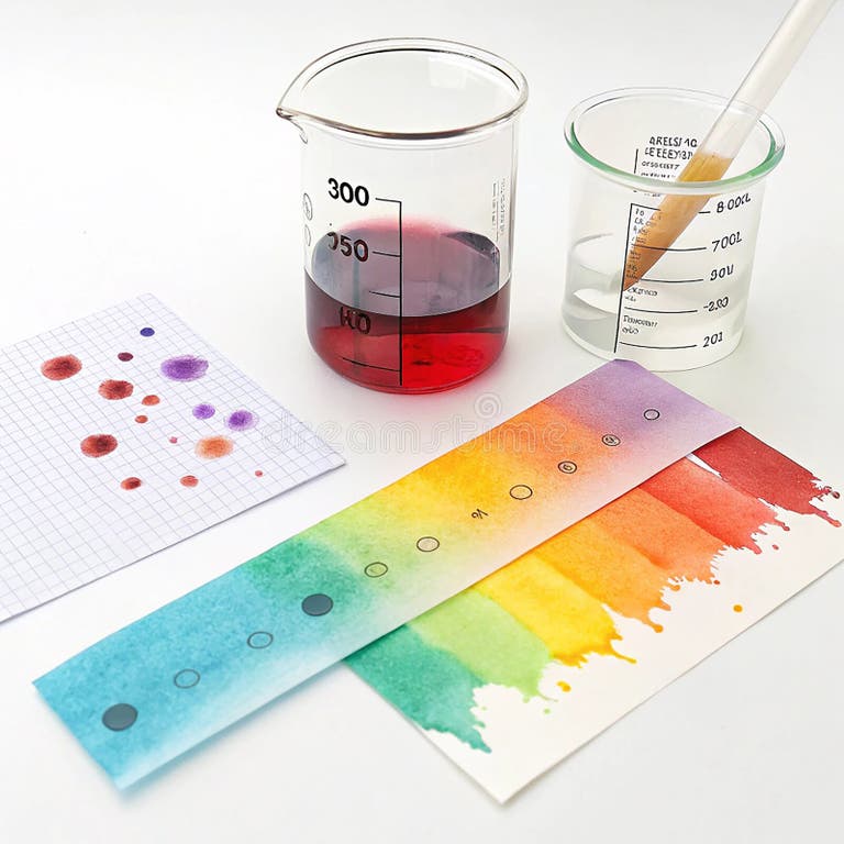 Chromatography Experiment Separating Colors Stock Illustration ...