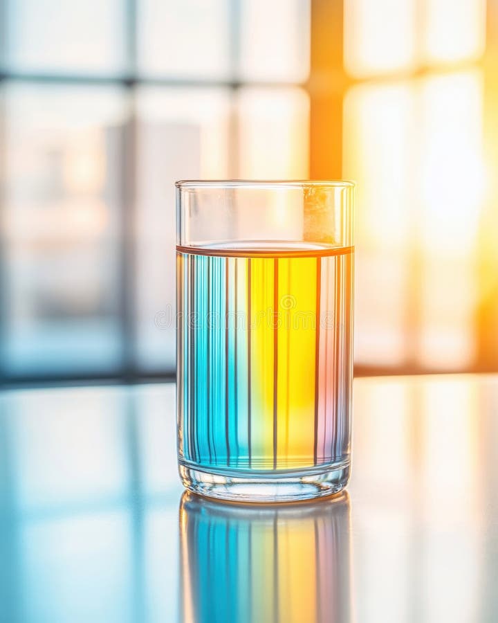 Chromatography Experiment Shows Color Separation in Beaker with ...