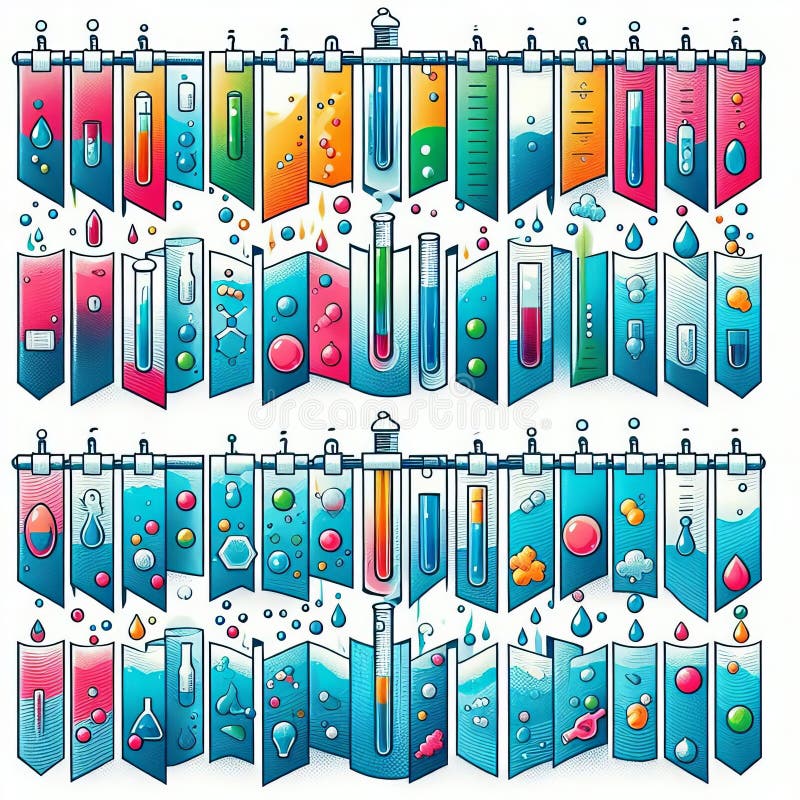 Chromatography Illustrations Show the Principles of Chromatograp Stock ...