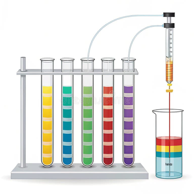 Chromatography Setup with Different Colors Separating Stock ...
