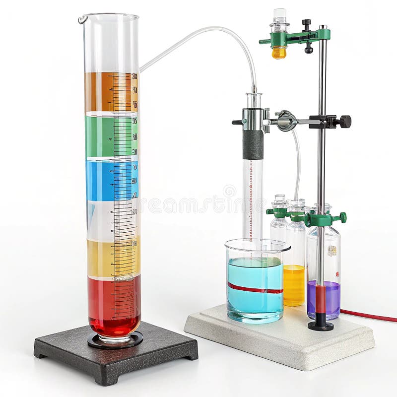 Chromatography Setup with Different Colors Separating Stock ...