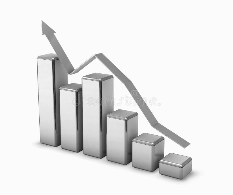 Chrome 3d graph bars stock illustration. Illustration of background ...