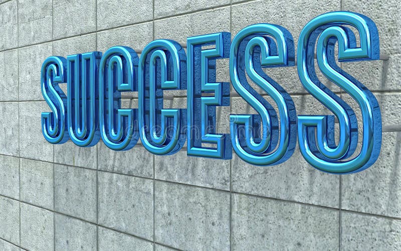 Success text diagram 3d stock illustration. Illustration of business ...