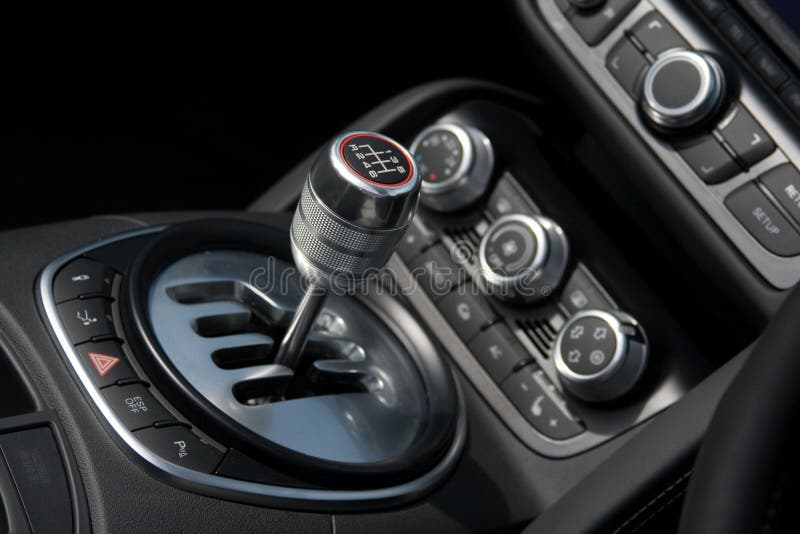 Chrome 6-speed gear shift stock photo. Image of switches - 15079448