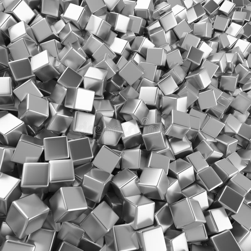 Chrome Abstract Heap of Cubes Backdrop Stock Illustration ...