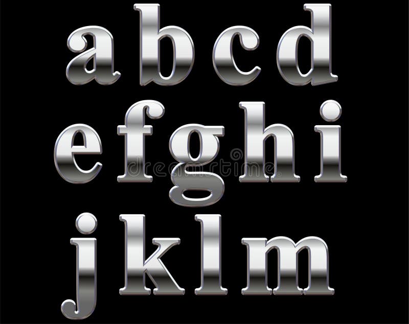Chrome Alphabet stock illustration. Illustration of letters - 11805077