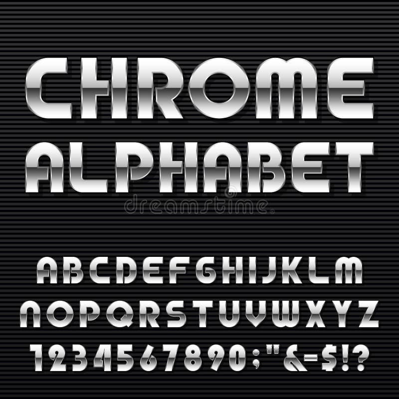 Chrome Alphabet Vector Font. Stock Vector - Illustration of latin ... Chrome Alphabet Vector Font. Stock Vector - Illustration of latin ...