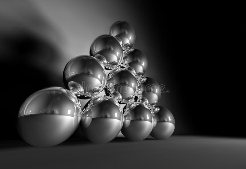 Red Chrome Balls Rolling Downwards 3d Stock Illustration - Illustration ...