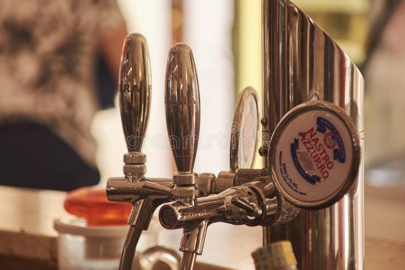 Chrome Beer tap #2 editorial stock photo. Image of foam - 153388603