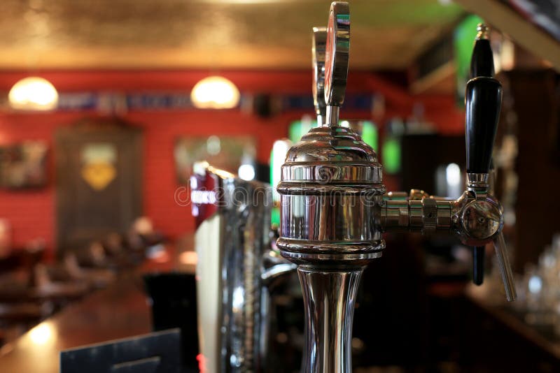Chrome beer taps stock image. Image of metallic, evening - 70899895