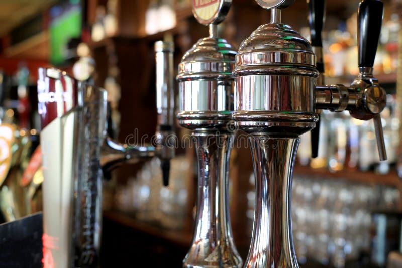 Chrome beer taps stock image. Image of drink, vintage - 70901161