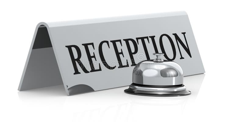 Chrome Bell with Reception Sign Stock Illustration - Illustration of ...