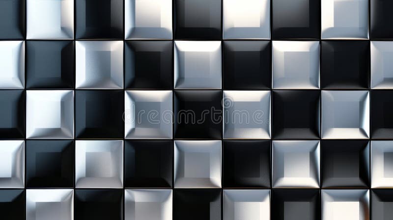 Chrome and Black Checkerboard Pattern Background Stock Illustration ...
