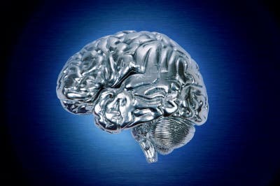 Chrome brain profile stock photo. Image of metal, disposition - 2676794