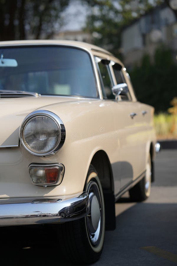 The Chrome Bumper of a Vintage Car Glows with Light, Adding To the Car ...